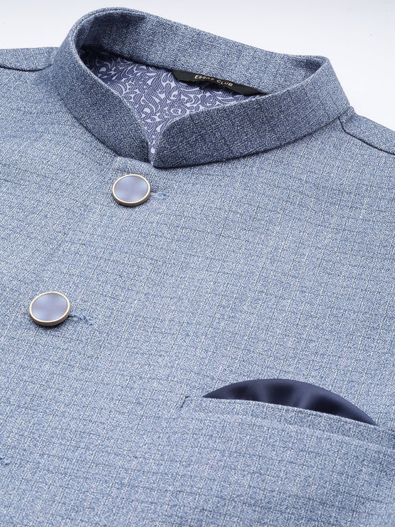 Nehru Jacket with Slub Self Design Pattern – Essas Club