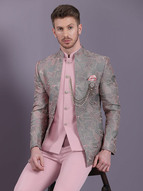 Jacquard Open Pattern Jodhpuri Suit – Essas Club