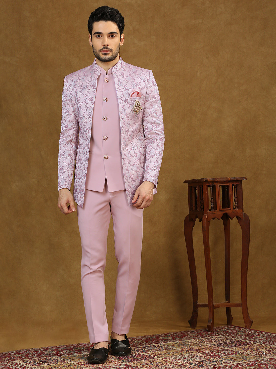 Open Pattern Jodhpuri Suit – Essas Club