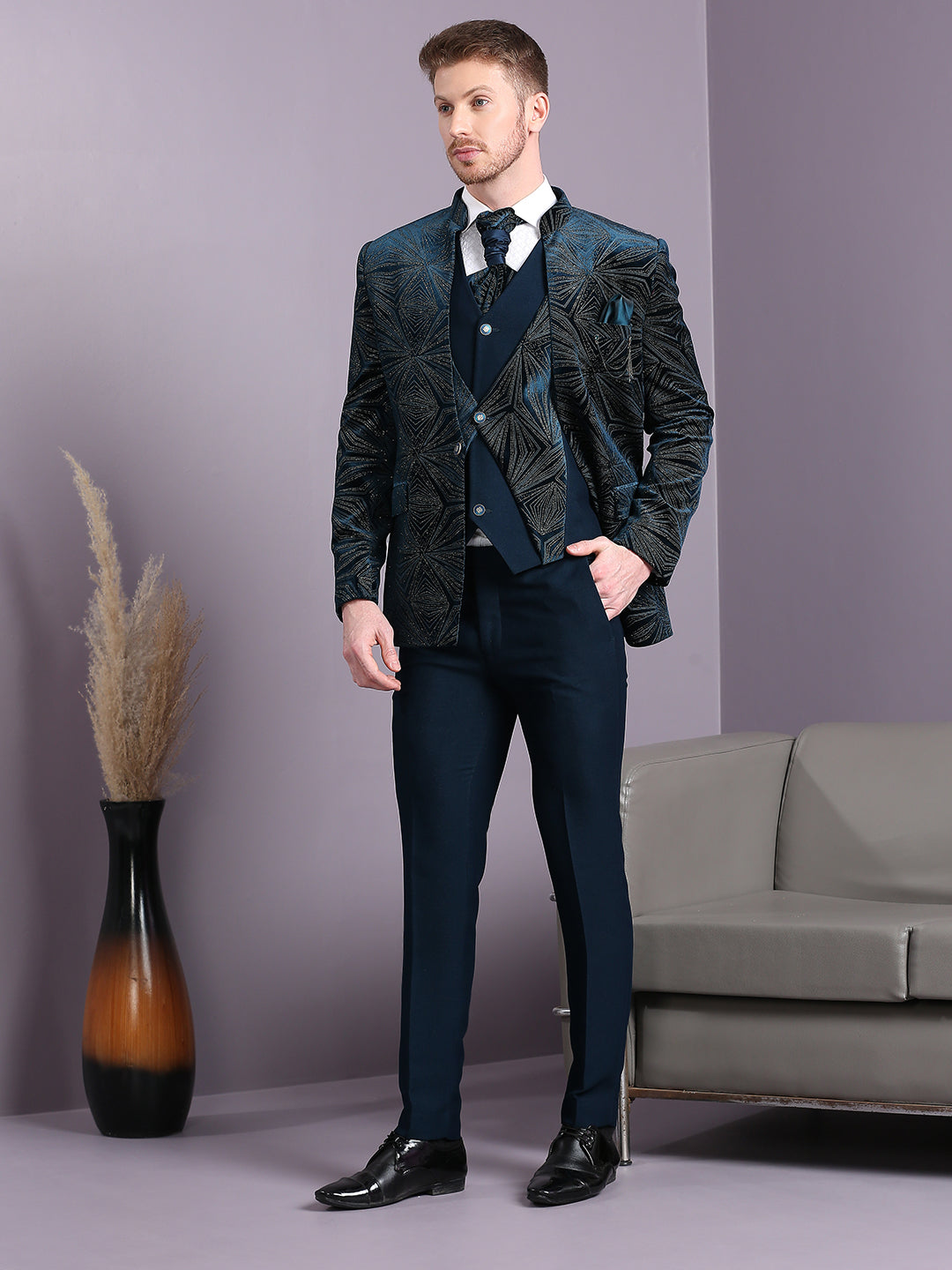 Velvet High Neck Suit – Essas Club