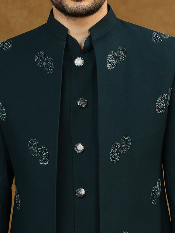 Open Pattern Jodhpuri Suit with Embroidery – Essas Club